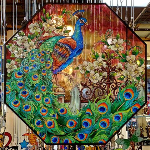 Glass Peacock Panel | Wonders of the World